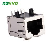China KRJ-H001WDENL RJ45 Ethernet Socket 100M with Integrated Magnetics, 8-Pin Cat5 Through Hole Connector for sale