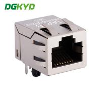 China KRJ-H001WDENL RJ45 Ethernet Socket 100M with Integrated Magnetics, 8-Pin Cat5 Through Hole Connector for sale
