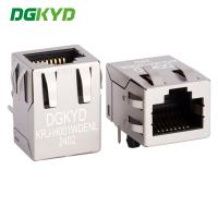 China KRJ-H001WDENL RJ45 Ethernet Socket 100M with Integrated Magnetics, 8-Pin Cat5 Through Hole Connector for sale
