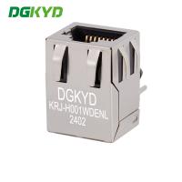 China KRJ-H001WDENL RJ45 Ethernet Socket 100M with Integrated Magnetics, 8-Pin Cat5 Through Hole Connector for sale