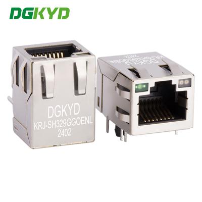 China KRJ-SH329GGOENL RJ45 Gigabit Ethernet Modular Socket 10-Position with LED Indicators for Network Equipment for sale