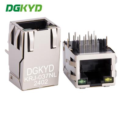 China KRJ-037NL Single Core RJ45 Transformer 100M Connector with 6μ Gold Plating and 25.4mm Length for sale