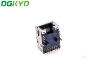 China DGKYD1611Q008FA1A10DB057 Single Port TAB-DOWN DIP RJ45 Connector with LED and 1000BASE-T Performance for sale