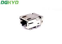 China DGKYD1611Q008FA1A10DB057 Single Port TAB-DOWN DIP RJ45 Connector with LED and 1000BASE-T Performance for sale