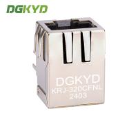 China KRJ-320CFNL Shielded CAT6 RJ45 Connector with Gigabit Filter, Side Entry, 8-Position, -40℃ to +85℃ Temperature Range for sale