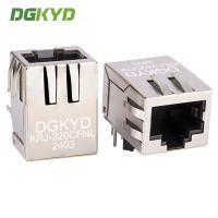 China KRJ-320CFNL Shielded CAT6 RJ45 Connector with Gigabit Filter, Side Entry, 8-Position, -40℃ to +85℃ Temperature Range for sale