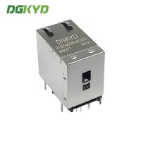 China 2x1 Dual Port RJ45 Ethernet Connector with Integrated Gigabit Filtering Transformer and 30μ Gold Plating for sale