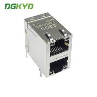 China 2x1 Dual Port RJ45 Ethernet Connector with Integrated Gigabit Filtering Transformer and 30μ Gold Plating for sale