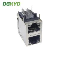 China 2x1 Dual Port RJ45 Ethernet Connector with Integrated Gigabit Filtering Transformer and 30μ Gold Plating for sale