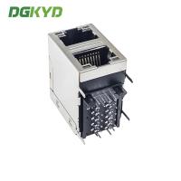 China 2x1 Dual Port RJ45 Ethernet Connector with Integrated Gigabit Filtering Transformer and 30μ Gold Plating for sale