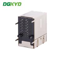 China DGKYD Dual Port RJ45 Connector 2x1 100Mbps Integrated Filter Communication Network Socket for sale