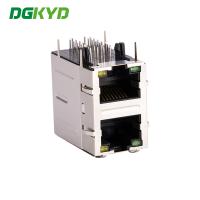 China DGKYD Dual Port RJ45 Connector 2x1 100Mbps Integrated Filter Communication Network Socket for sale