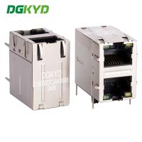 China DGKYD Dual Port RJ45 Connector 2x1 100Mbps Integrated Filter Communication Network Socket for sale