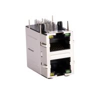 China DGKYD21B083DC2A4D 2X1 dual port RJ45 connector, 100Mbps integrated filter, communication network port socket for sale