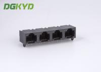 China Unshielded 4-Position RJ45 LAN Jack - 8 Positions, Gold 0.6u Plating, -40°C to 85°C Operating Temperature for sale
