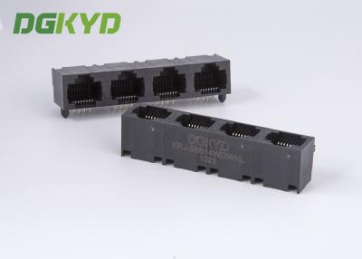 China Unshielded 4-Position RJ45 LAN Jack - 8 Positions, Gold 0.6u Plating, -40°C to 85°C Operating Temperature for sale
