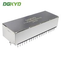 China DGKYD114Q066GWA1D 4-Port RJ45 Shielded Connector with 1000Mbps Ethernet Filtering and 21.3mm Length for sale