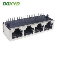 China DGKYD114Q066GWA1D 4-Port RJ45 Shielded Connector with 1000Mbps Ethernet Filtering and 21.3mm Length for sale