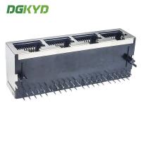 China DGKYD114Q066GWA1D 4-Port RJ45 Shielded Connector with 1000Mbps Ethernet Filtering and 21.3mm Length for sale