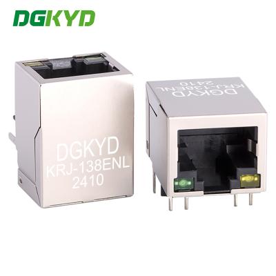 China KRJ-138ENL 8P8C CAT6 RJ45 Connector with Internal Magnetics - 100 Megabit, 21.3mm Length, -40℃ to +85℃ Operating Range for sale