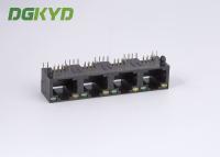 China 4-Port RJ45 Keystone Jack with Tab-Up Design and Y/G LEDs - 10/100/1000BASE-TX, -40°C to 85°C Operating Range for sale