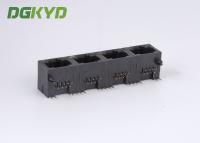 China 4-Port RJ45 Keystone Jack with Tab-Up Design and Y/G LEDs - 10/100/1000BASE-TX, -40°C to 85°C Operating Range for sale