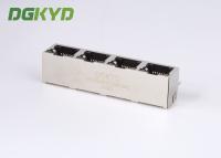 China Metal Shielded Quad Port RJ45 Keystone Connector 4-Port 8-Position with Y/G LEDs for 10/100/1000 BASE-TX Networks for sale