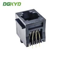 China Vertical RJ11 PCB Socket Female Head 1x1 Port 6Pin DIP Ethernet Connector Through Hole for sale