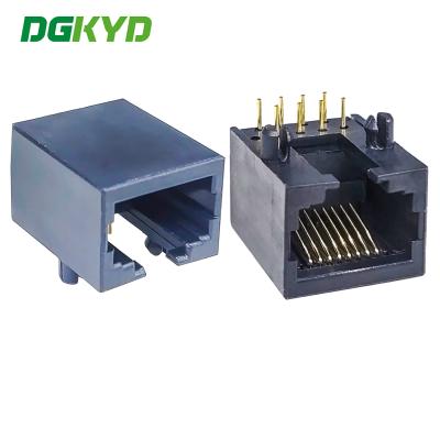 China DGKYD56221118IWA1DY4 RJ45 10P8C Single Port Modular Jack with 8 Positions and Gold Plating Options for sale