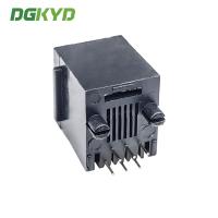 China Vertical RJ11 PCB Socket Female Head 1x1 Port 6Pin DIP Through Hole Connector for sale