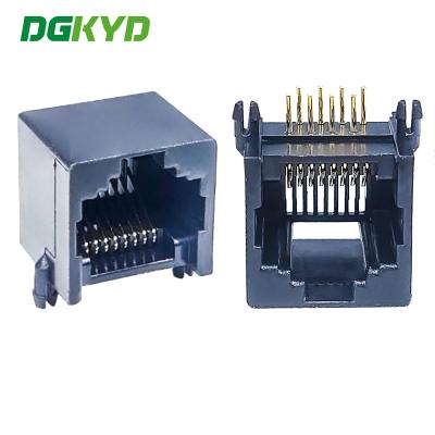 China DGKYD5521188IWA1DY4 Full Plastic RJ45 Connector 8P8C with Gold 6μ Plating and PBT Housing for sale