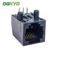 China DGKYD RJ11 Ethernet Connector 6P6C Black PBT Unshielded Modular Jack for PCB for sale