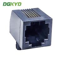 China DGKYD RJ11 Ethernet Connector 6P6C Black PBT Unshielded Modular Jack for PCB for sale