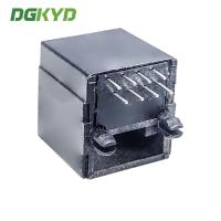 China RJ45 Ethernet Connector 8P8C Fully Plastic Black FR52 10/100/1000BASE-T for sale