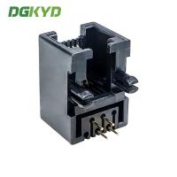 China DGKYD53211164IWA1DY4 RJ11 6P4C Connector 15.1mm Right Angle Socket with Gold 6μ Plating for sale