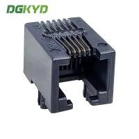 China DGKYD53211164IWA1DY4 RJ11 6P4C Connector 15.1mm Right Angle Socket with Gold 6μ Plating for sale