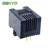 China DGKYD53211164IWA1DY4 RJ11 6P4C Connector 15.1mm Right Angle Socket with Gold 6μ Plating for sale