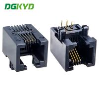 China DGKYD53211164IWA1DY4 RJ11 6P4C Connector 15.1mm Right Angle Socket with Gold 6μ Plating for sale