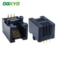 China DGKYD53211166IWA1DY4 RJ11 6P6C Connector - 90 Degree Socket with Gold 6μ Plating and 15.1mm Length for sale