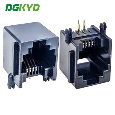 China DGKYD5521E1164IWA1DY1 RJ11 6P4C Modular Connector with -40℃ to 85℃ Temperature Range and PBT Housing for sale