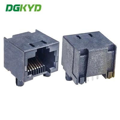 China RJ45 Straight Through 8P8C Modular Jack 50U Gold Plated PA66 Unshielded Connector 10/100/1000BASE-T for sale