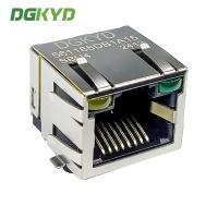 China DGKYD561188DB1A15SBU4 Single Port Connector Network Socket 1X1 8P8C SMD With Light Strip Shielded Patch RJ45 Interface for sale