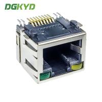 China DGKYD561188DB1A15SBU4 Single Port Connector Network Socket 1X1 8P8C SMD With Light Strip Shielded Patch RJ45 Interface for sale