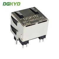 China DGKYD Single Port RJ45 Connector 1x1 8P8C DIP Straight with LED and Wing 10/100/1000BASE-T for sale
