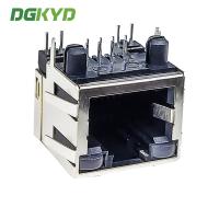 China DGKYD Single Port RJ45 Connector 1x1 8P8C DIP Straight with LED and Wing 10/100/1000BASE-T for sale