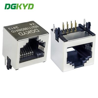 China RJ45 8P8C Shielded Connector DGKYD55211188GWA1DY4 - 10/100/1000BASE-T Ethernet Socket with -40℃ to 85℃ Operating Range for sale