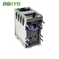 China RJ45 2x1 8P8C Multi Port Connector with LED Shielded 10/100/1000BASE-T DGKYD59212188DB2A1DY4DH for sale