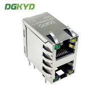 China RJ45 2x1 8P8C Multi Port Connector with LED Shielded 10/100/1000BASE-T DGKYD59212188DB2A1DY4DH for sale