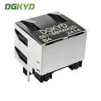China RJ45 Straight Connector 1x1 8P8C Shielded 6U Gold Plating Modular Jack Through Hole for sale