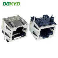 China RJ45 Straight Connector 1x1 8P8C Shielded 6U Gold Plating Modular Jack Through Hole for sale
